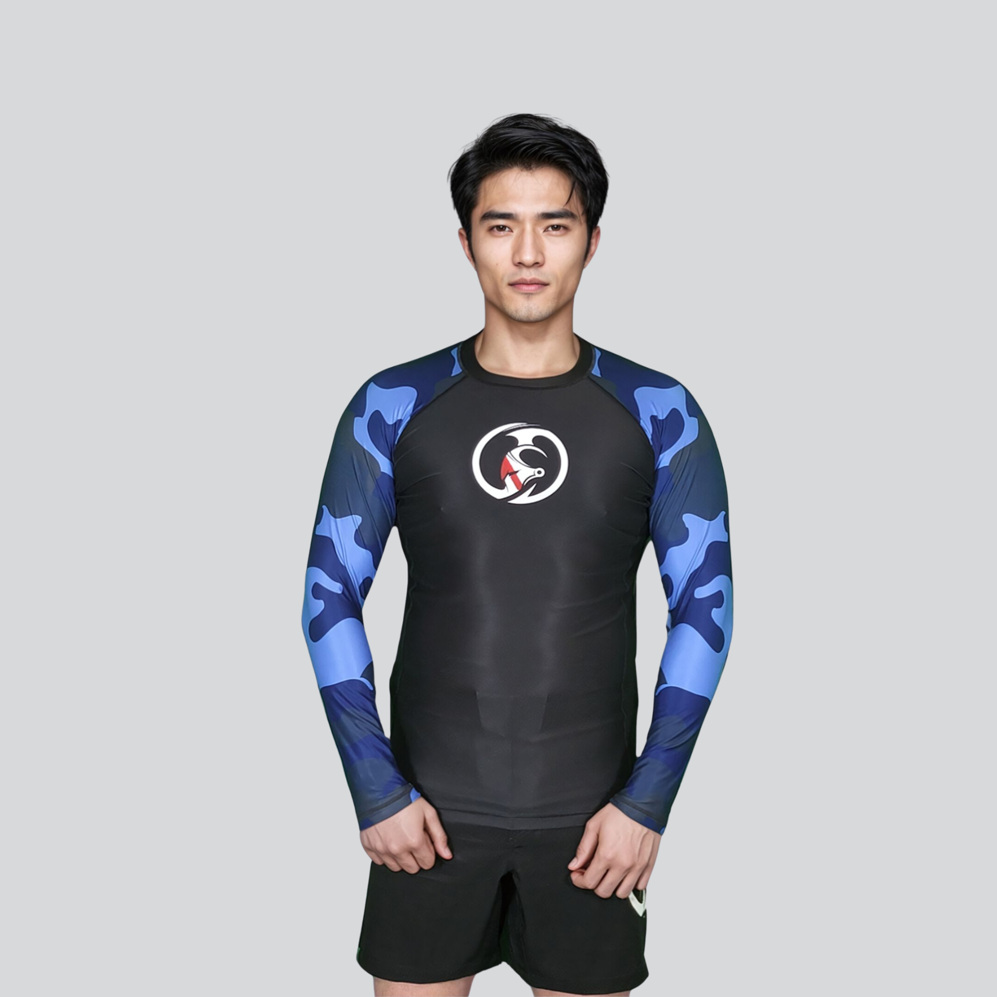 KOMBAT F/S CAMOUFLAGE RASH GUARD BLUE – Kombat USA